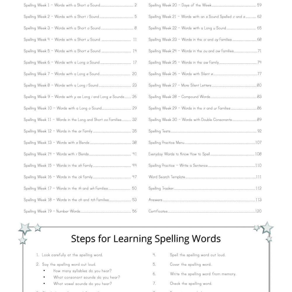 Canadian Spelling Grade 2 Workbook