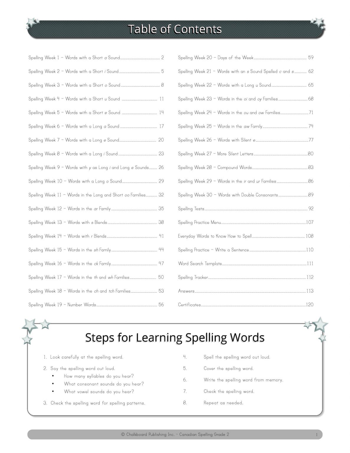 Canadian Spelling Grade 2 Workbook