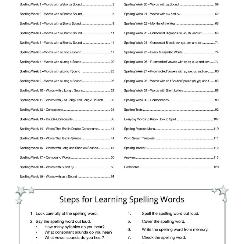 Canadian Spelling Grade 3 Workbook