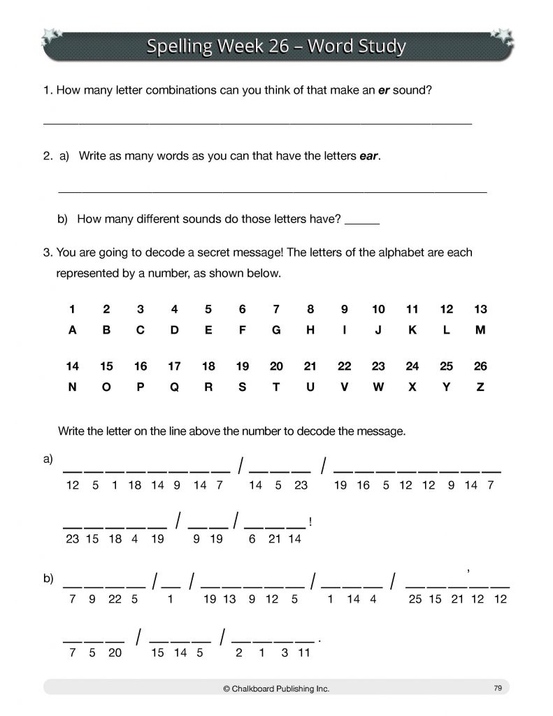 Canadian Spelling Grade 3 Workbook