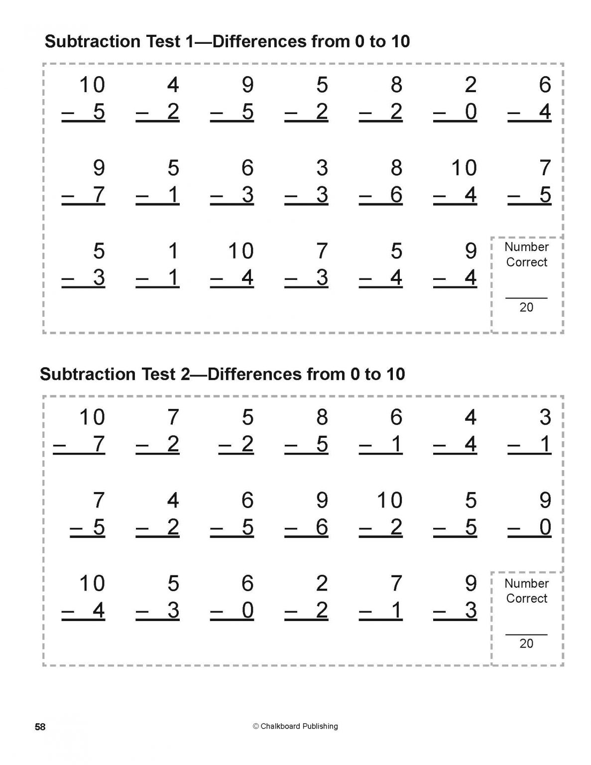 Canadian Skills Success Subtraction Workbook