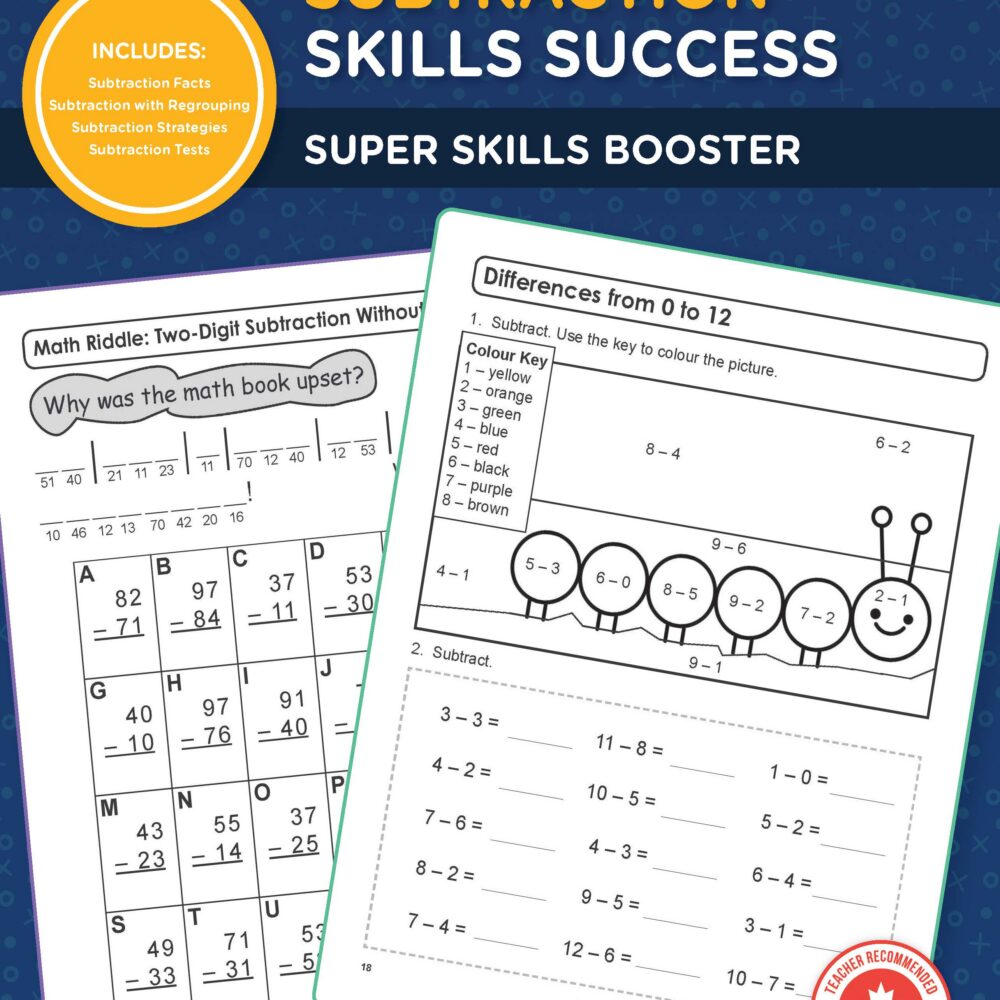 Canadian Skills Success Subtraction Workbook
