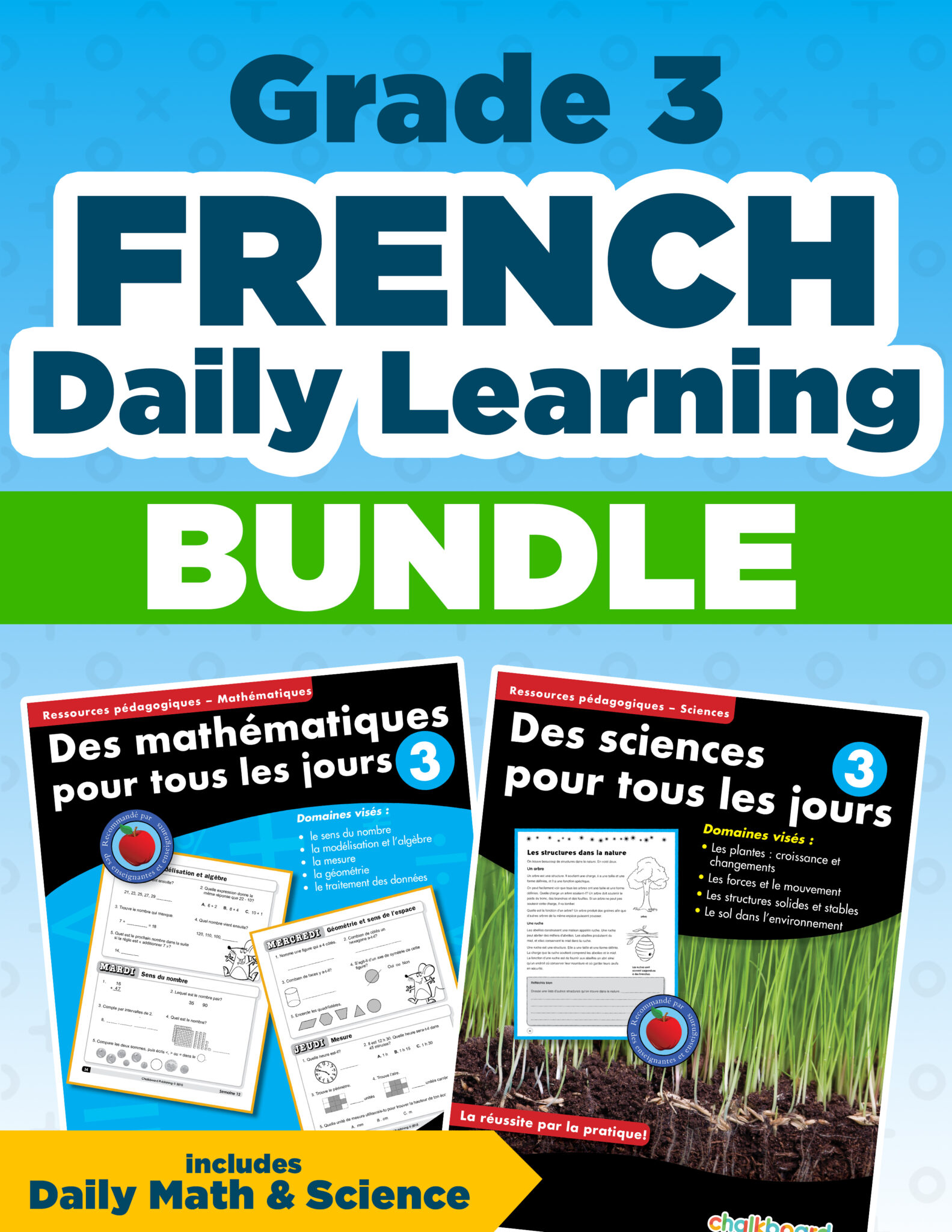 Canadian French Grade 3 - Daily Learning Bundle - Chalkboard Publishing
