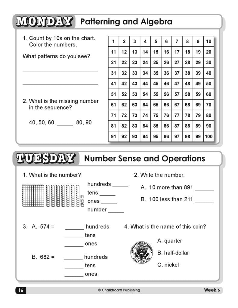 Common Core Grade 2 - Math Skills Bundle - Chalkboard Publishing