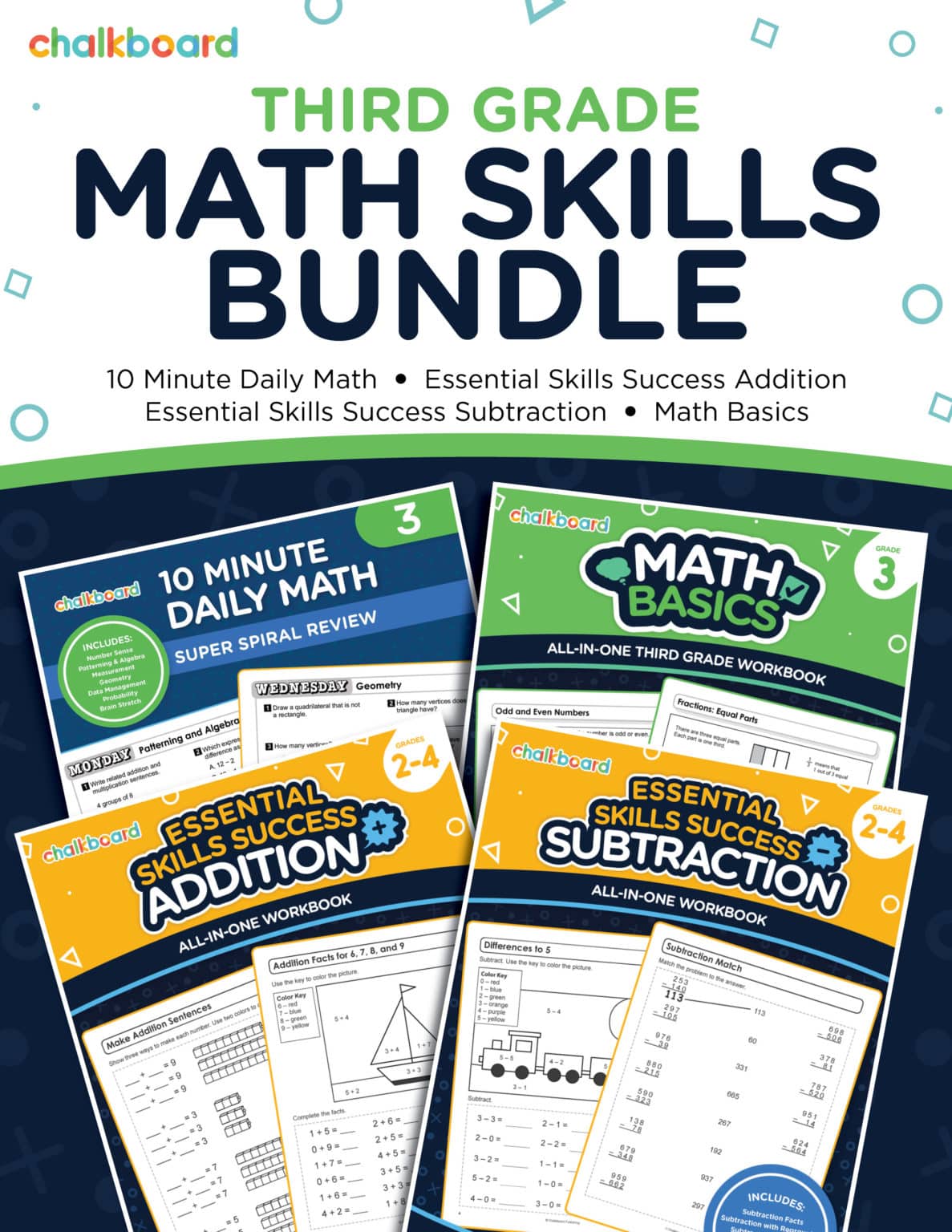Common Core Grade 3 - Math Skills Bundle - Chalkboard Publishing