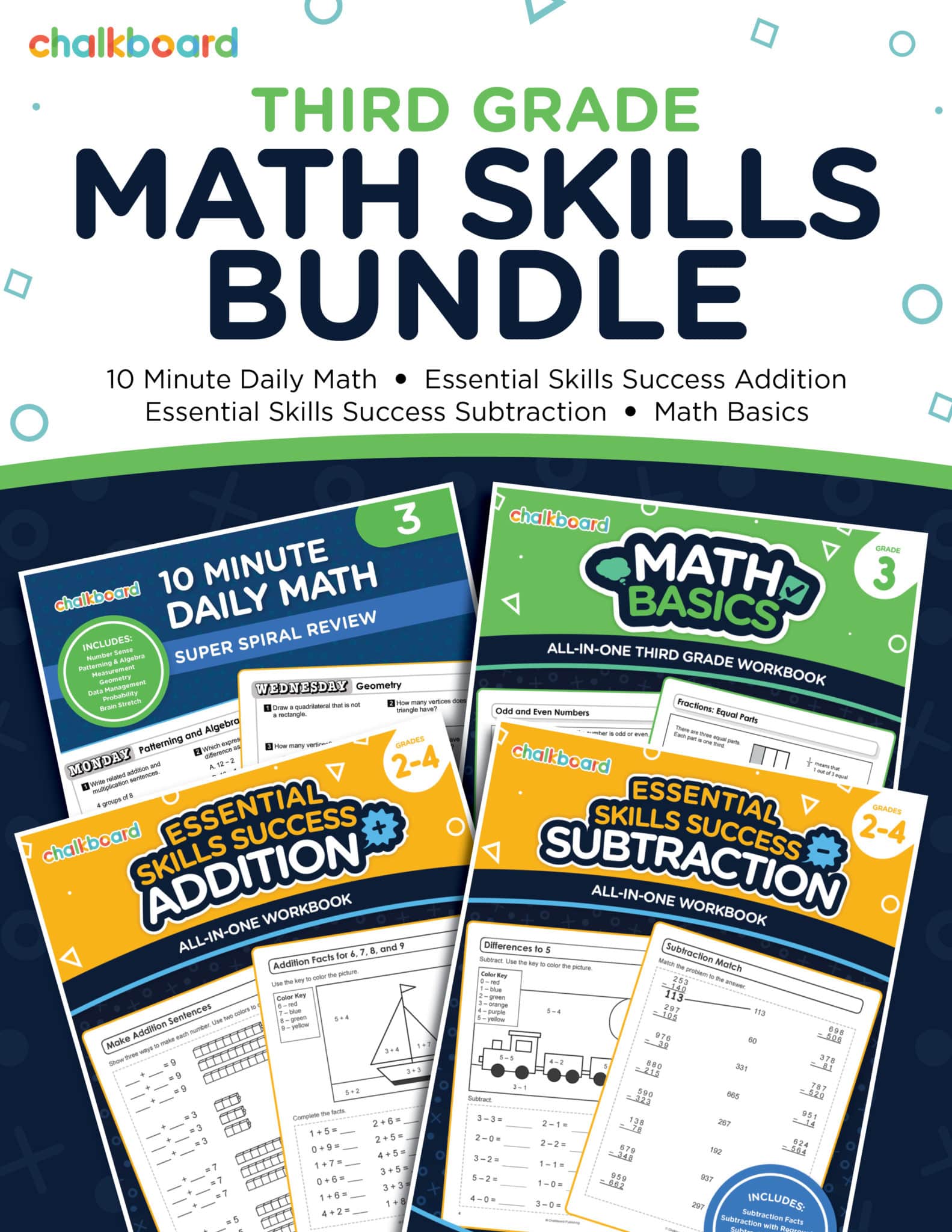 Common Core Grade 3 - Math Skills Bundle - Chalkboard Publishing