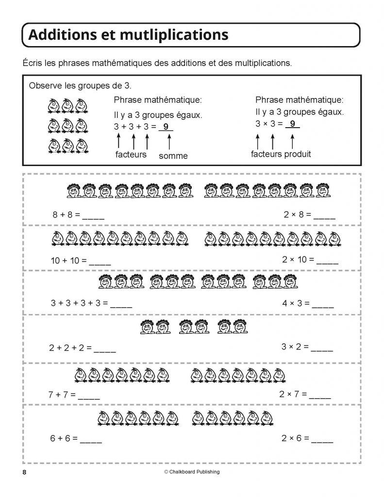 French Skills Success Multiplication Workbook