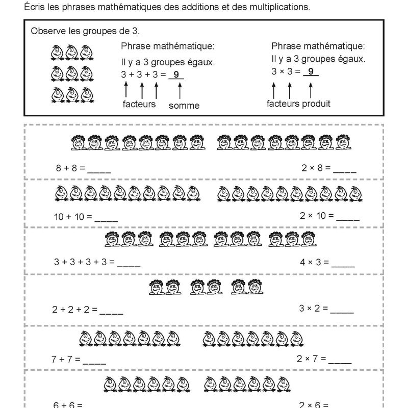 French Skills Success Multiplication Workbook