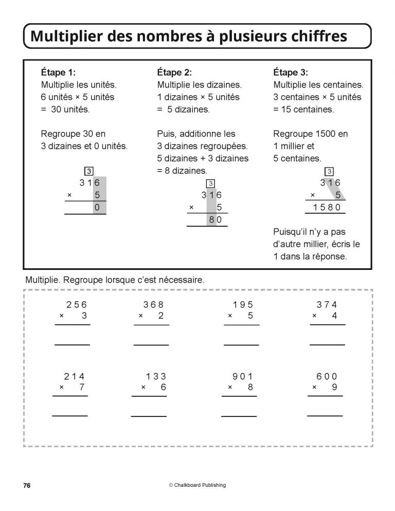 French Skills Success Multiplication Workbook