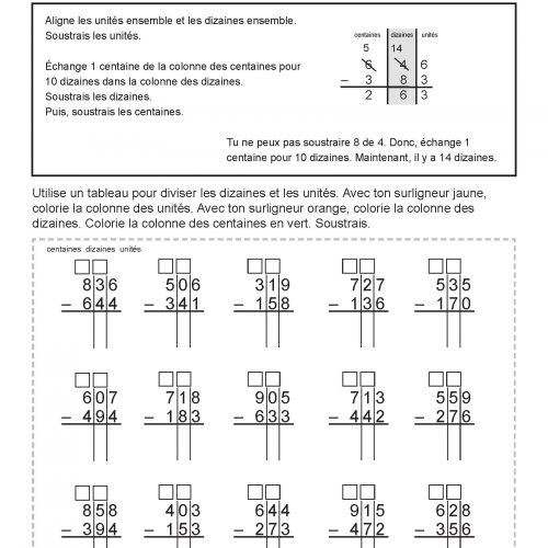 French Skills Success Subtraction Workbook