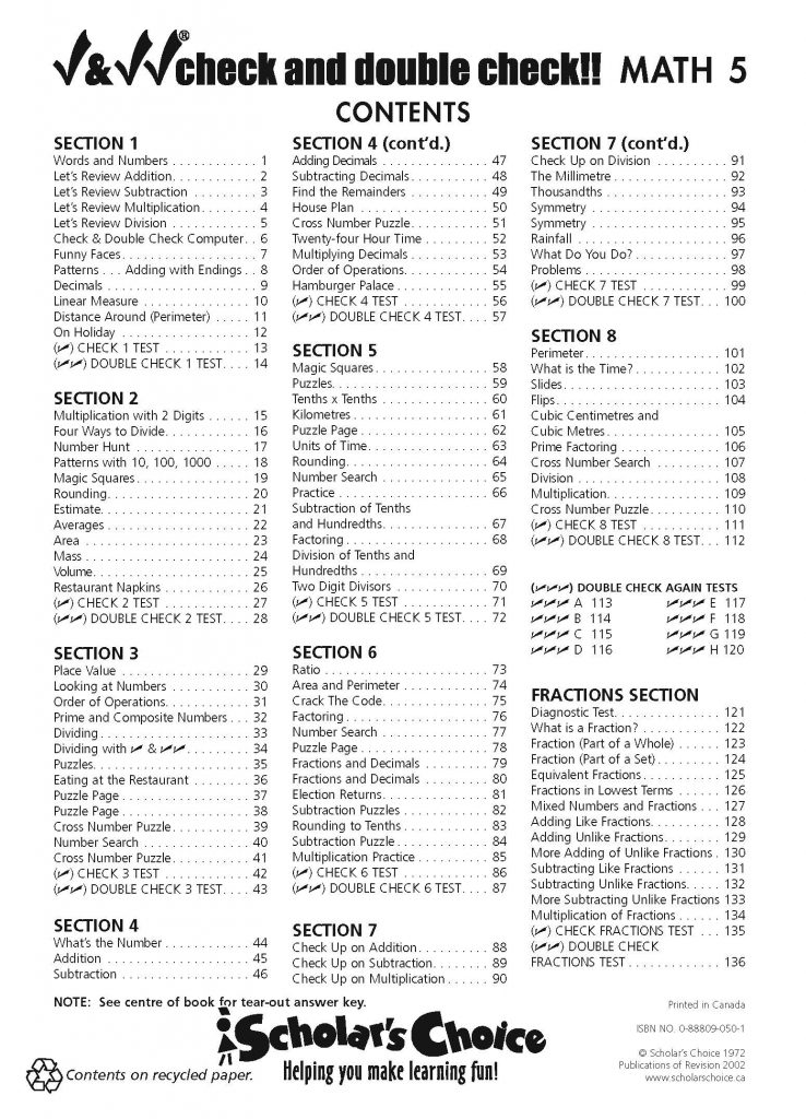 Check & Double Check Math Level 5 - eBook - Chalkboard Publishing