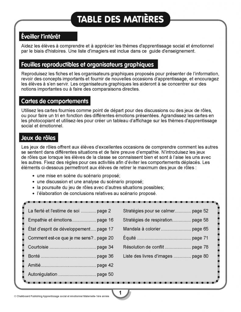 Canadian French Social Emotional Learning K-1 - eBook - Chalkboard ...