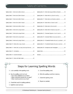 Canadian Spelling Grade 6 Workbook