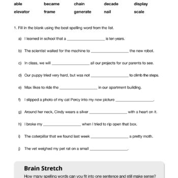 Canadian Spelling Grade 4 Workbook