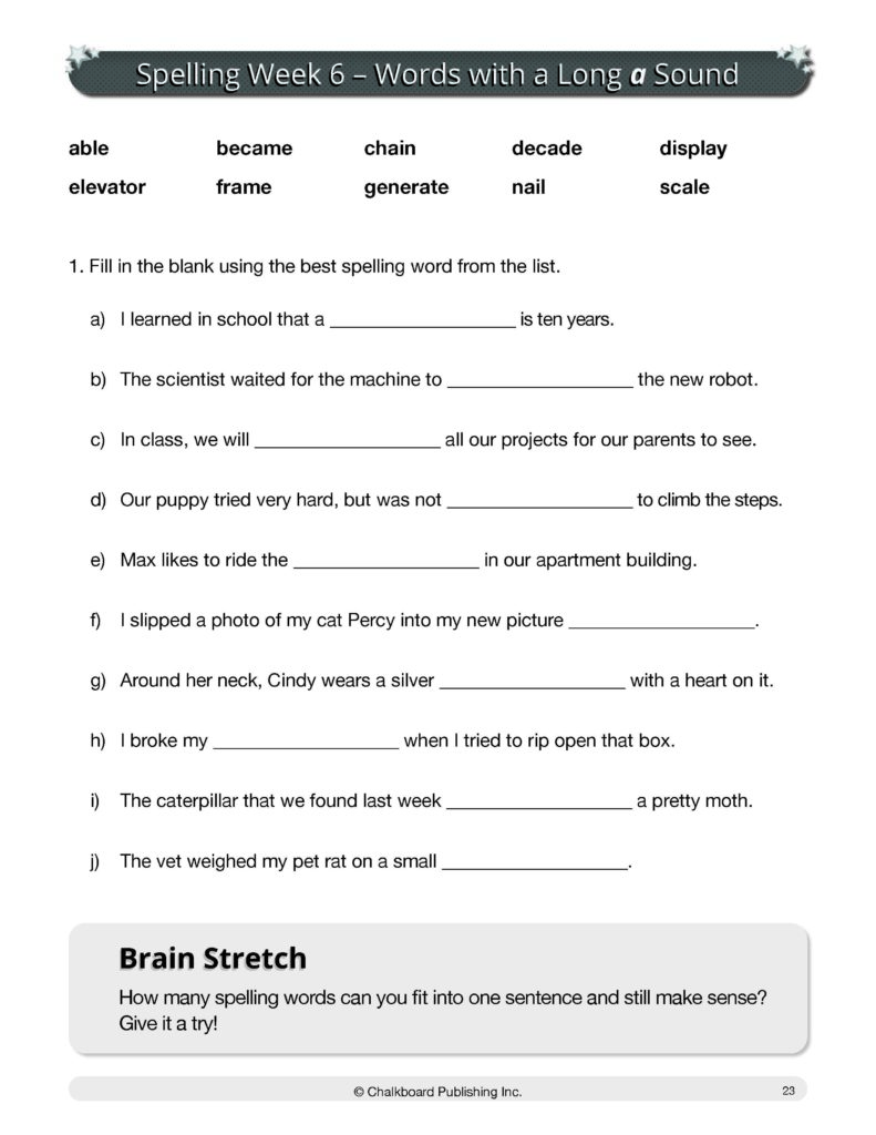 Canadian Spelling Grade 4 Workbook