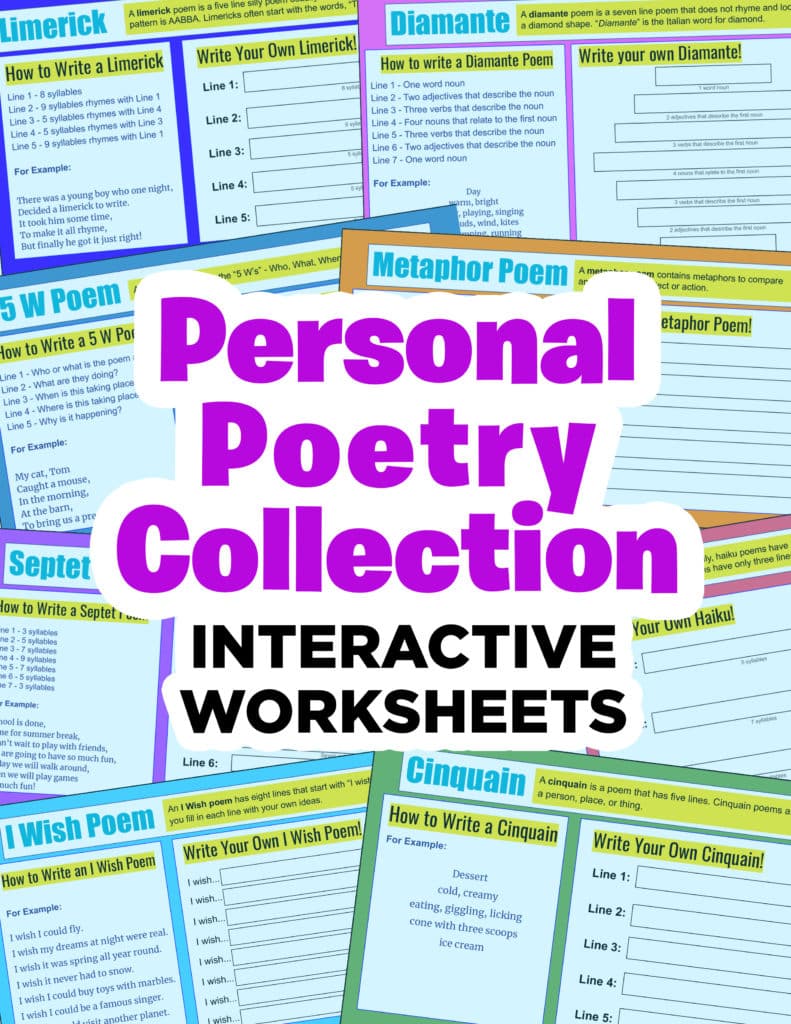 Personal Poetry Collection - Interactive Worksheets - Chalkboard Publishing