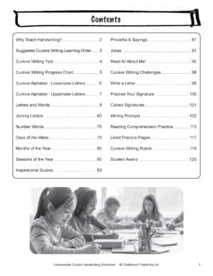 Intermediate Cursive Handwriting Workbook - Chalkboard Publishing
