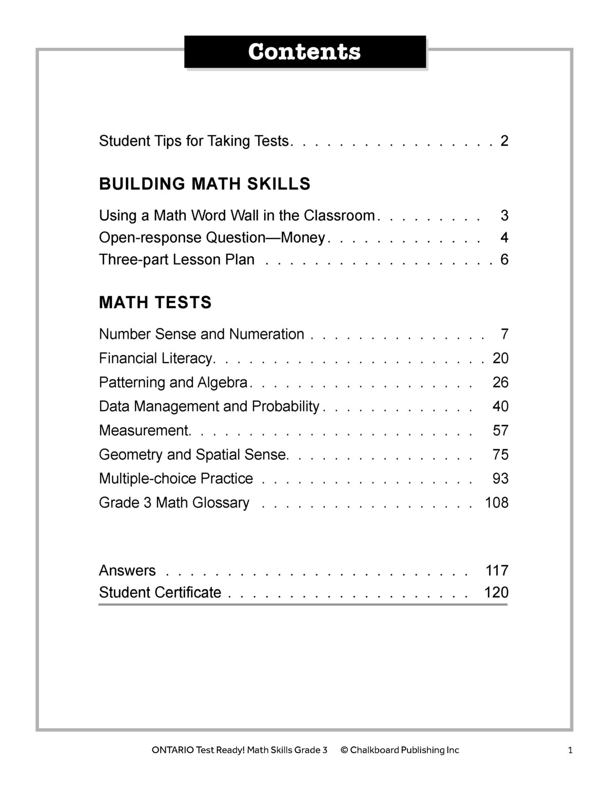 EQAO Grade 3 Practice | Chalkboard Publishing