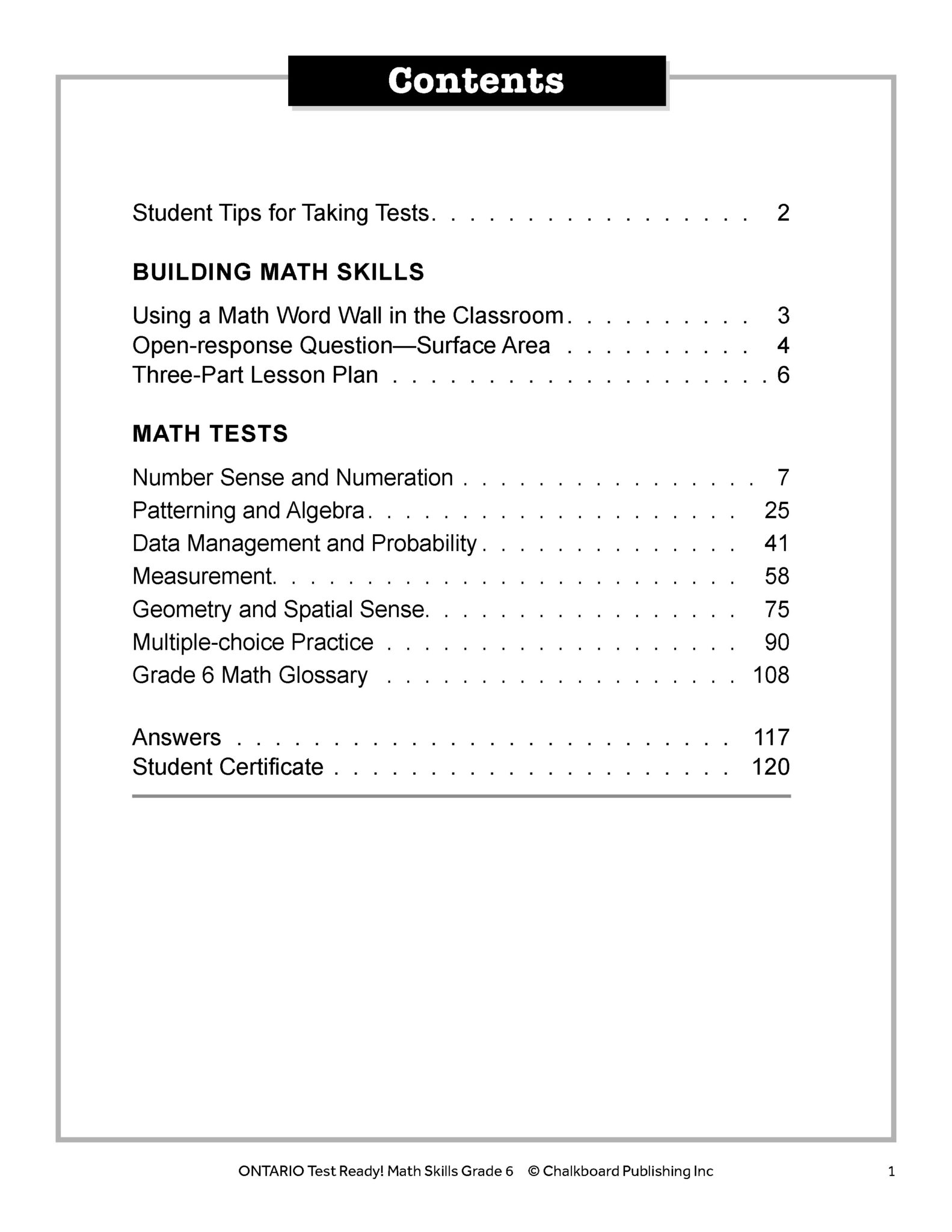 Ontario EQAO Grade 6 Math Test Prep Workbook