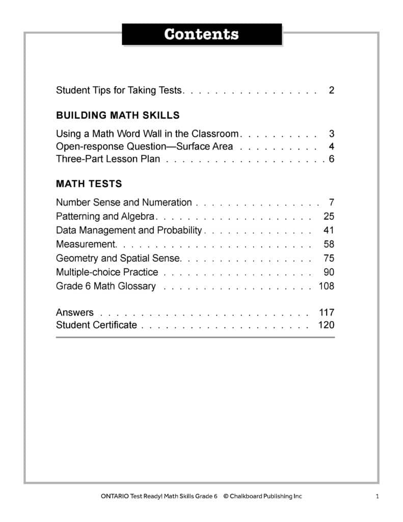 Ontario EQAO Grade 6 Math Test Prep Workbook Ontario EQAO Grade 6 Math Test Prep Workbook