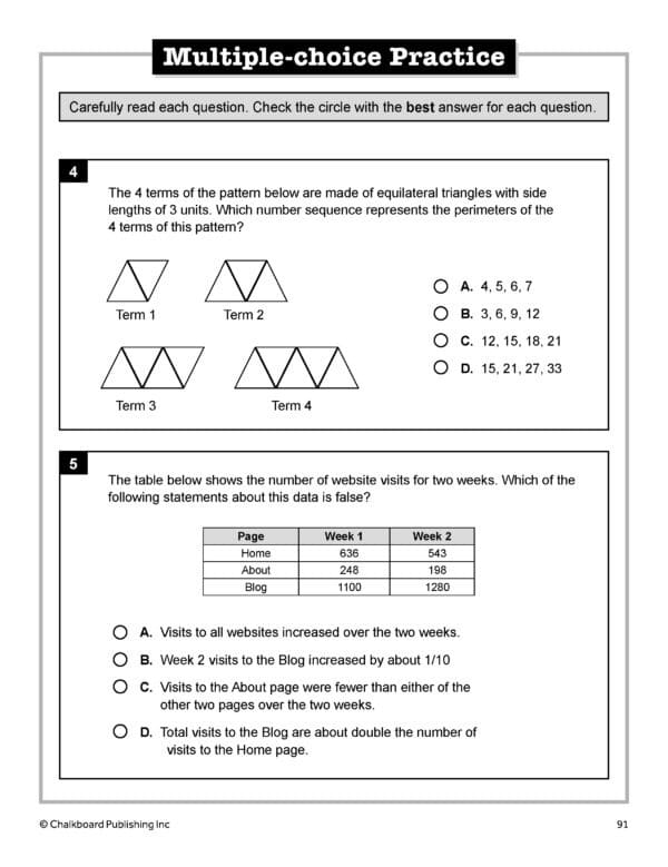 Ontario EQAO Grade 6 Math Test Prep Workbook