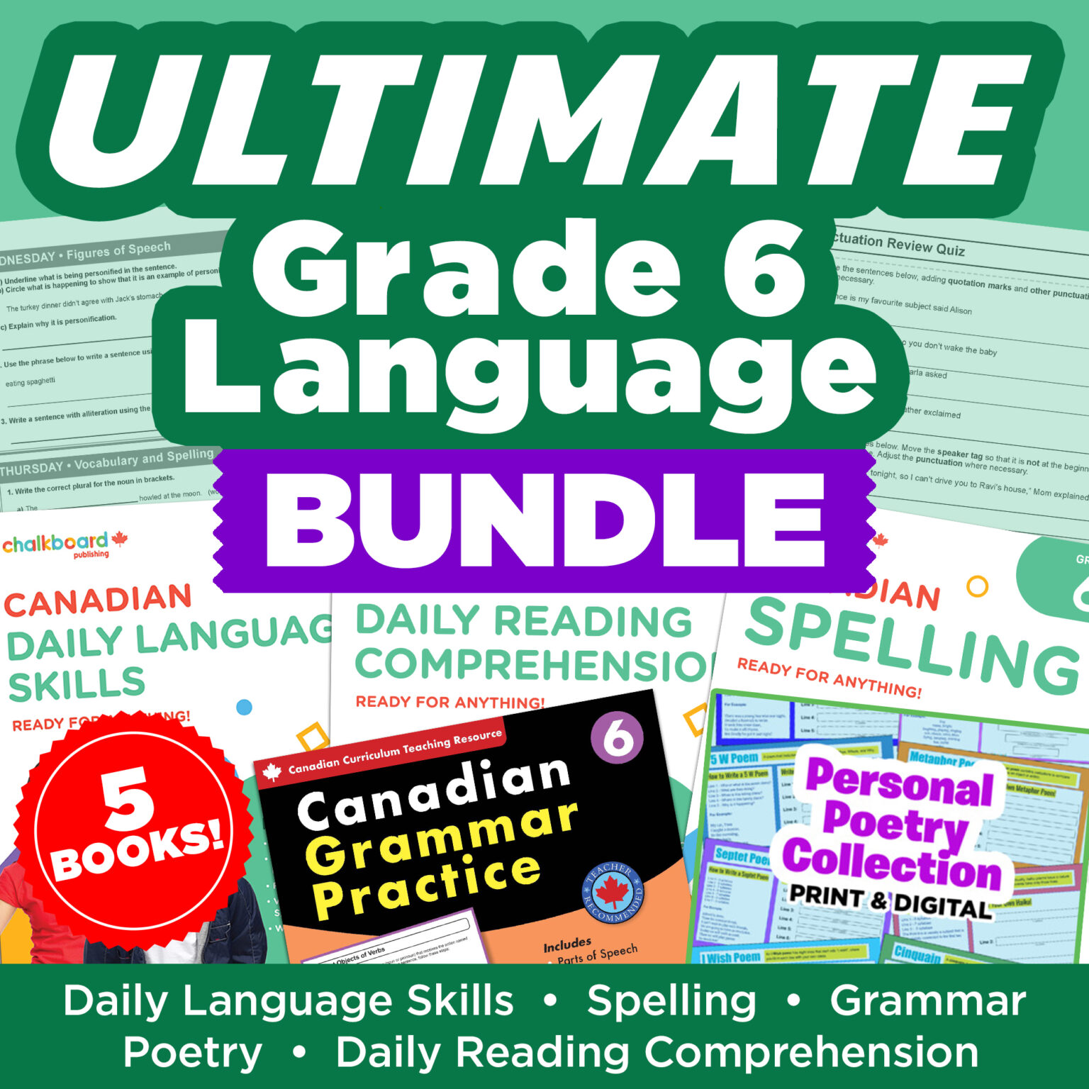 Best Grade 6 Language eBook Bundle: Spelling, Grammar, Writing, Reading ...