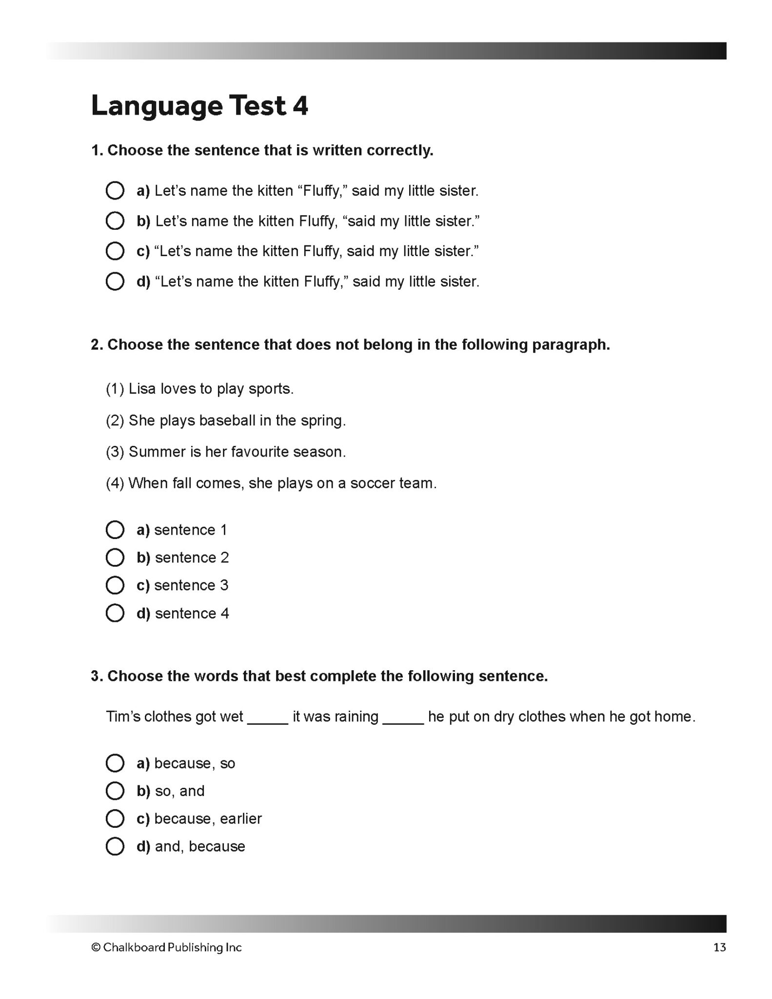 EQAO Grade 3 Practice | Chalkboard Publishing