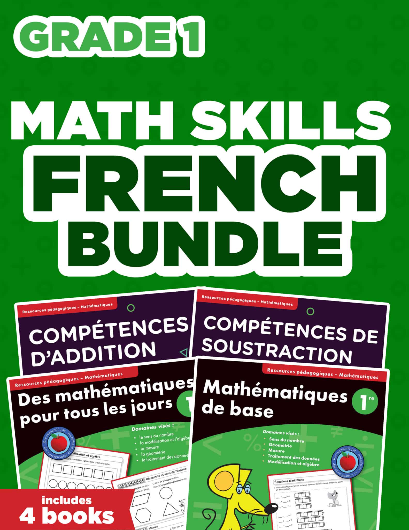 Canadian French Grade 1 - Math Skills Bundle - Chalkboard Publishing
