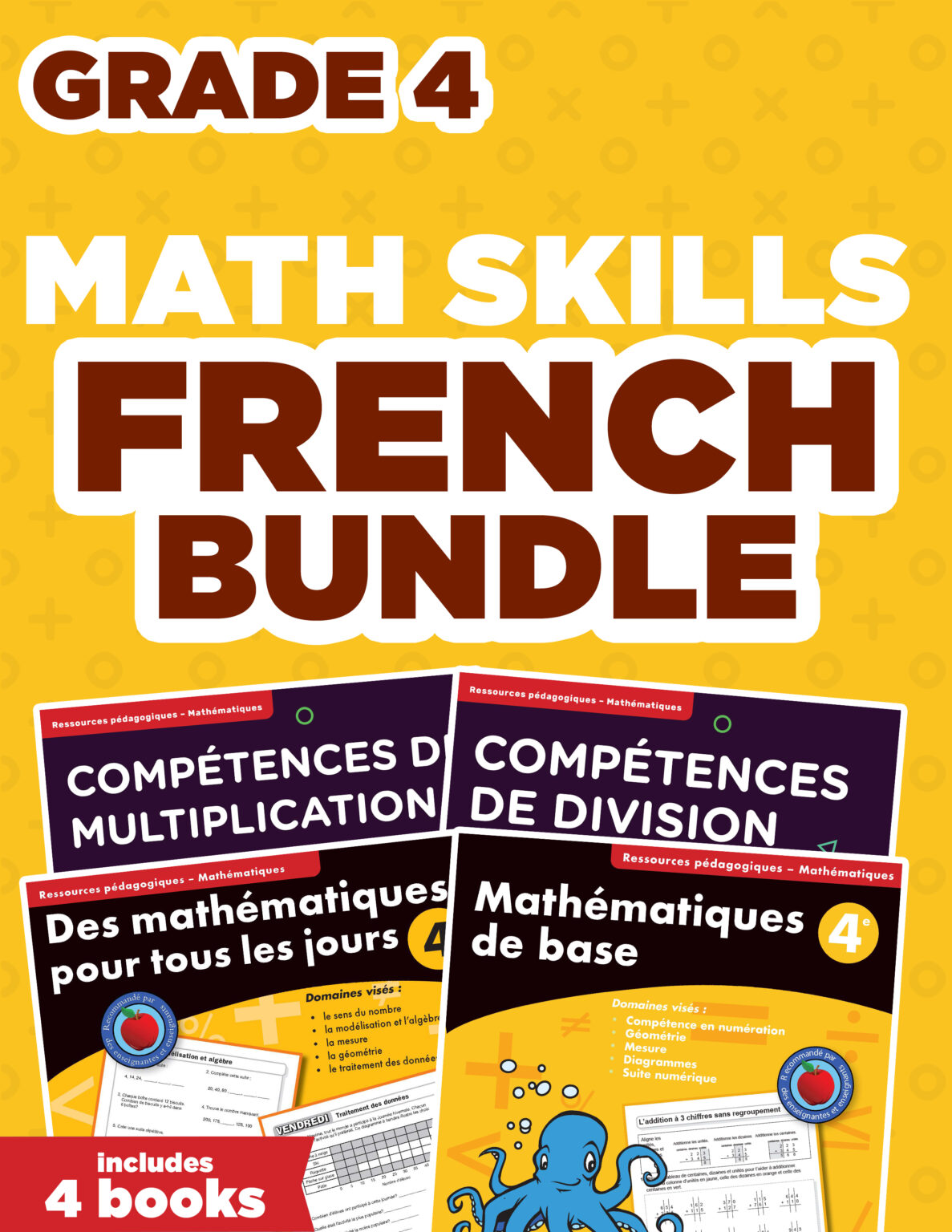 Canadian French Grade 4 - Math Skills Bundle - Chalkboard Publishing