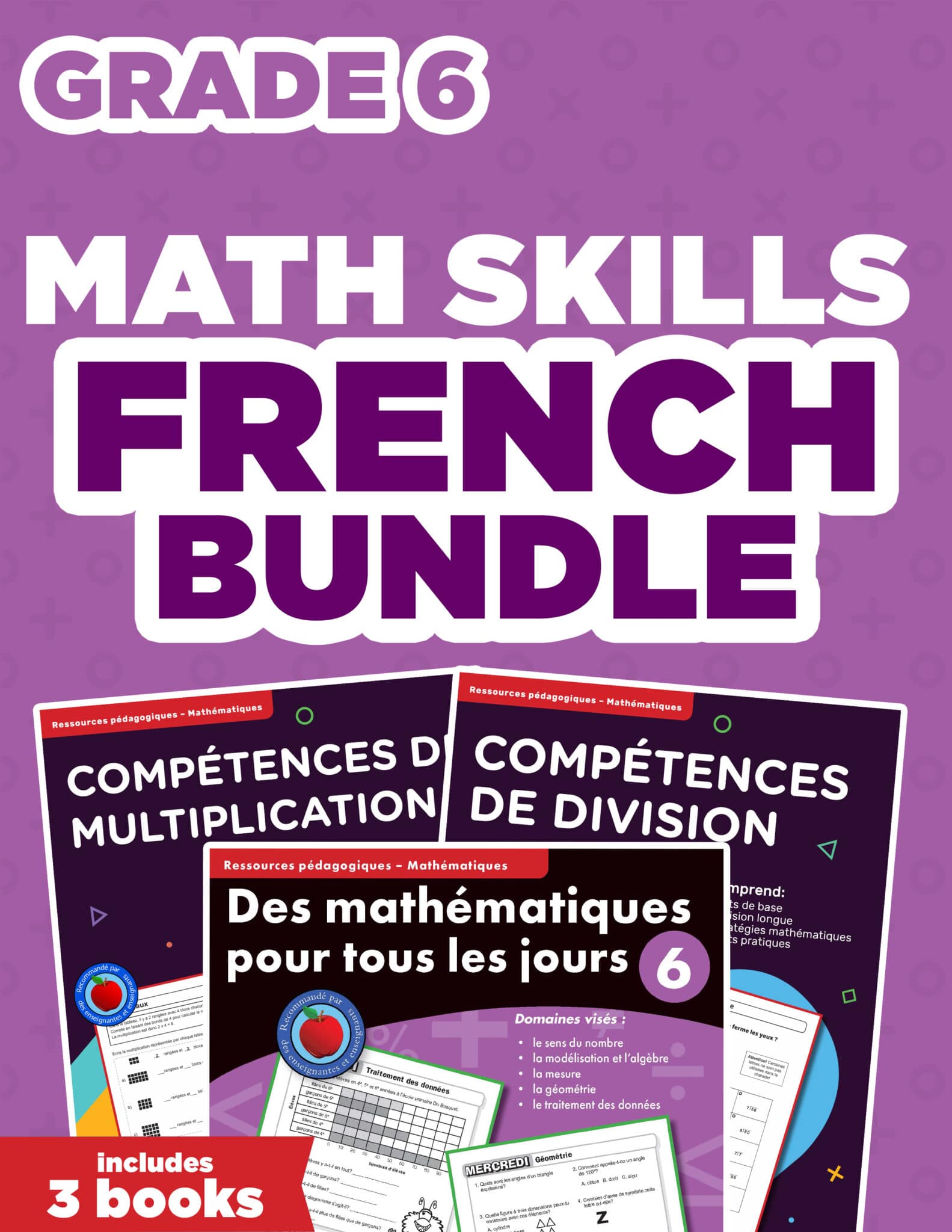 Canadian French Grade 6 - Math Skills Bundle - Chalkboard Publishing